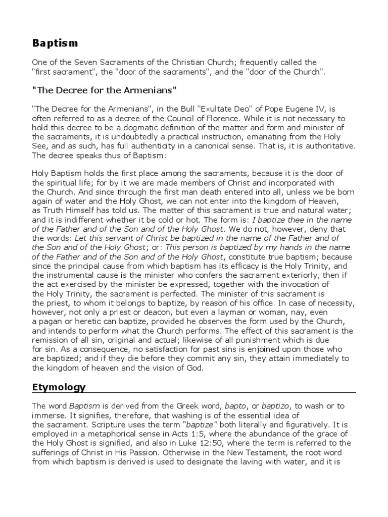 Effects of Baptism | PDF | Baptism | Grace In Christianity