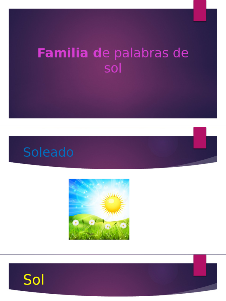 Familia de Palabras de Sol | PDF