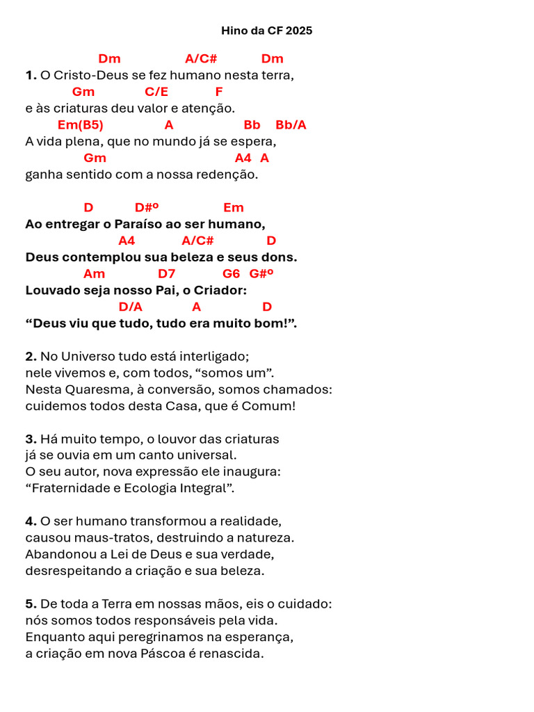 Hino cf2025 Cifras | PDF