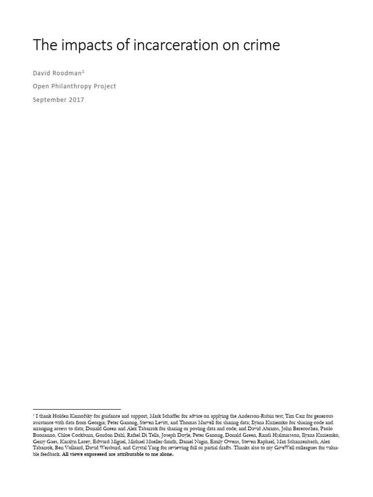 The Impacts of Incarceration on Crime 10 | PDF | Prison | Recidivism