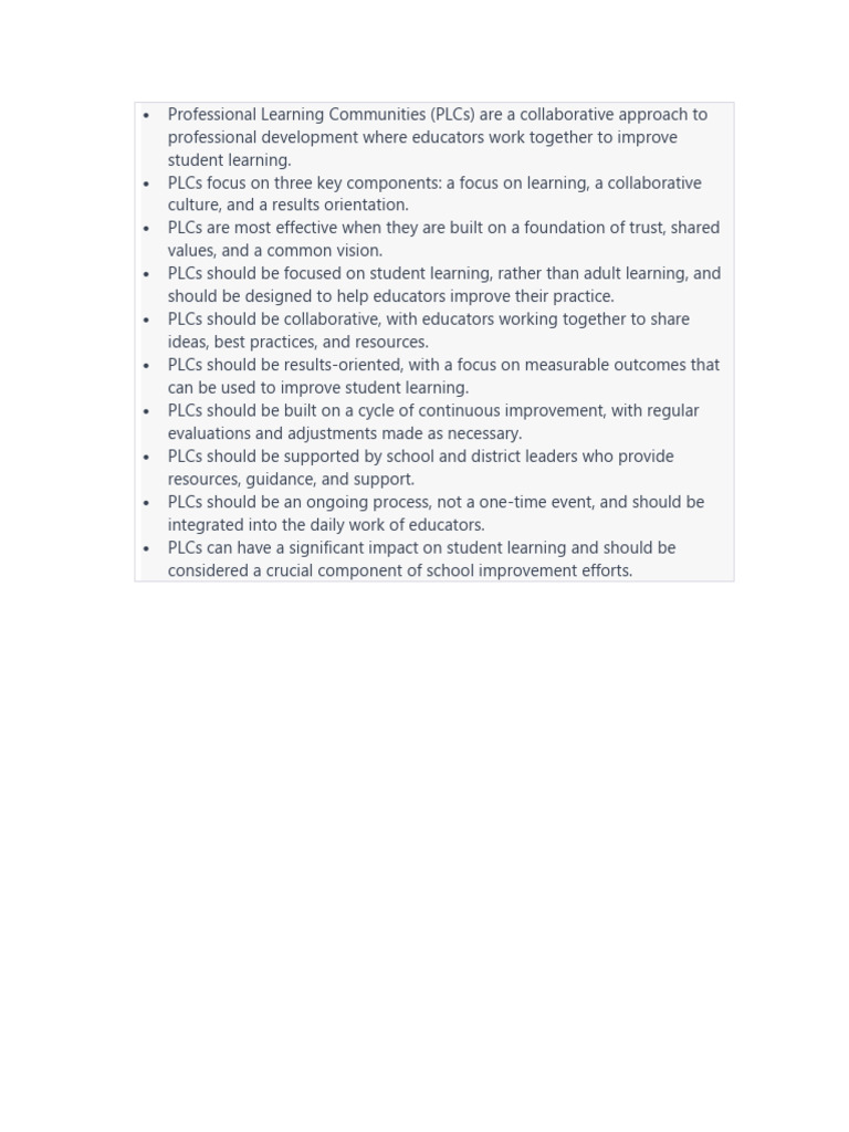 Professional Learning Communities | PDF