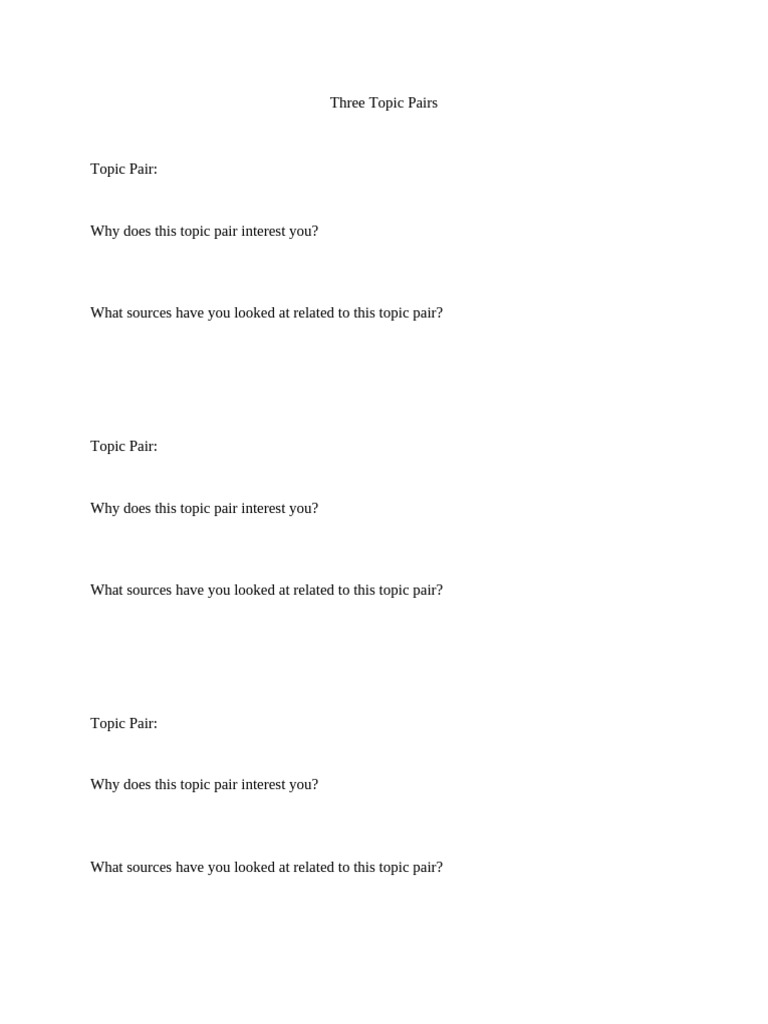 Exploring Three Topic Pairs | PDF