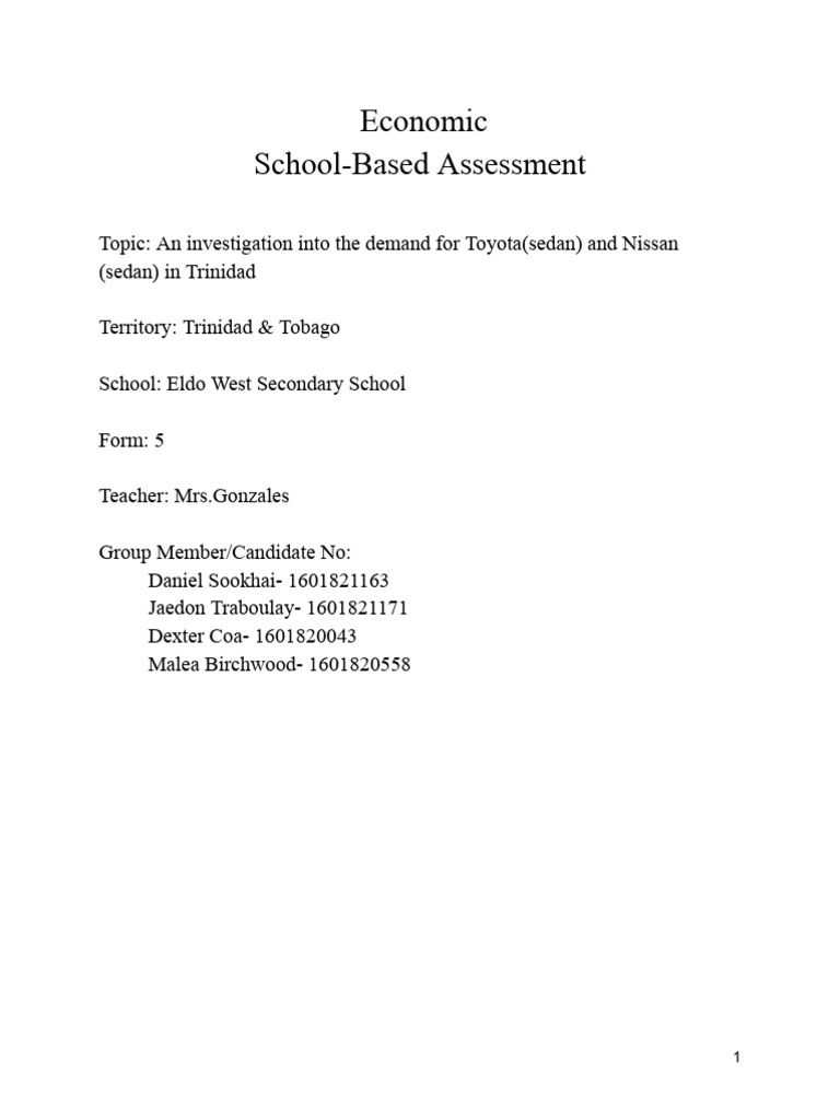 Economics SBA | PDF | Brand | Consumer Behaviour