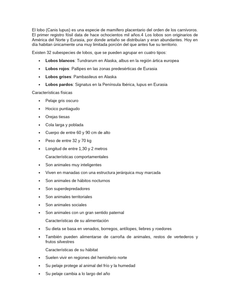 El Lobo (Masi) | PDF | Zoología