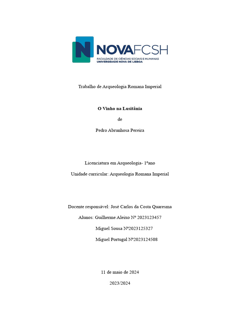Trabalho de ARI Completo | PDF | Vinhos | Império Romano
