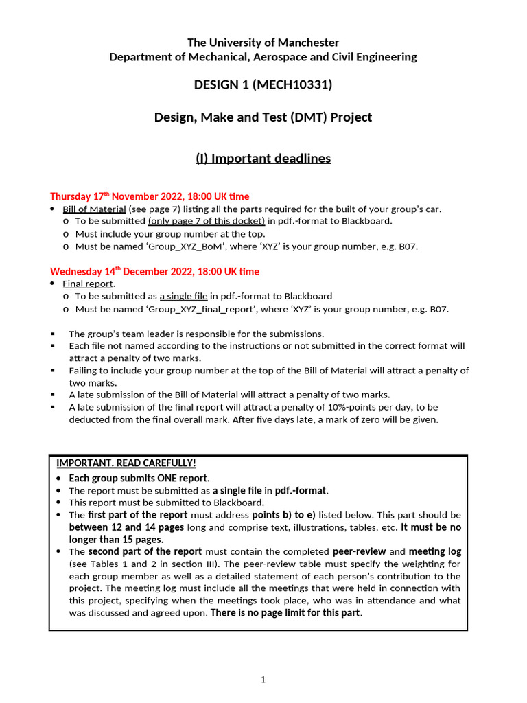 DMT Project 2022-23 Handout | PDF | Screw | Axle
