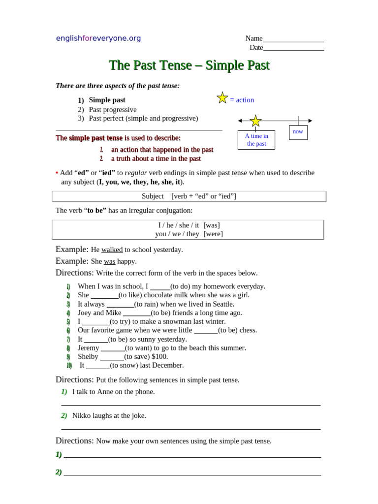 Past Simple EXERCISE 5TO | PDF | Grammatical Tense | Linguistics