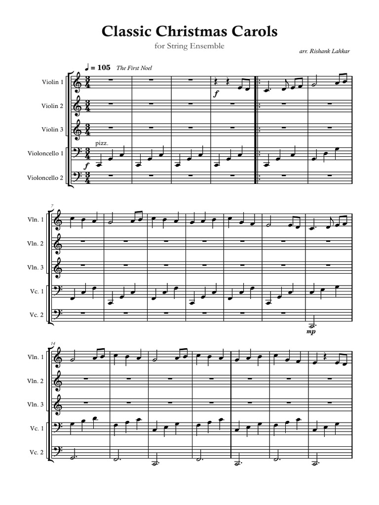 Classic Christmas Carols - Full | PDF | Violin | Continuous Pitch ...