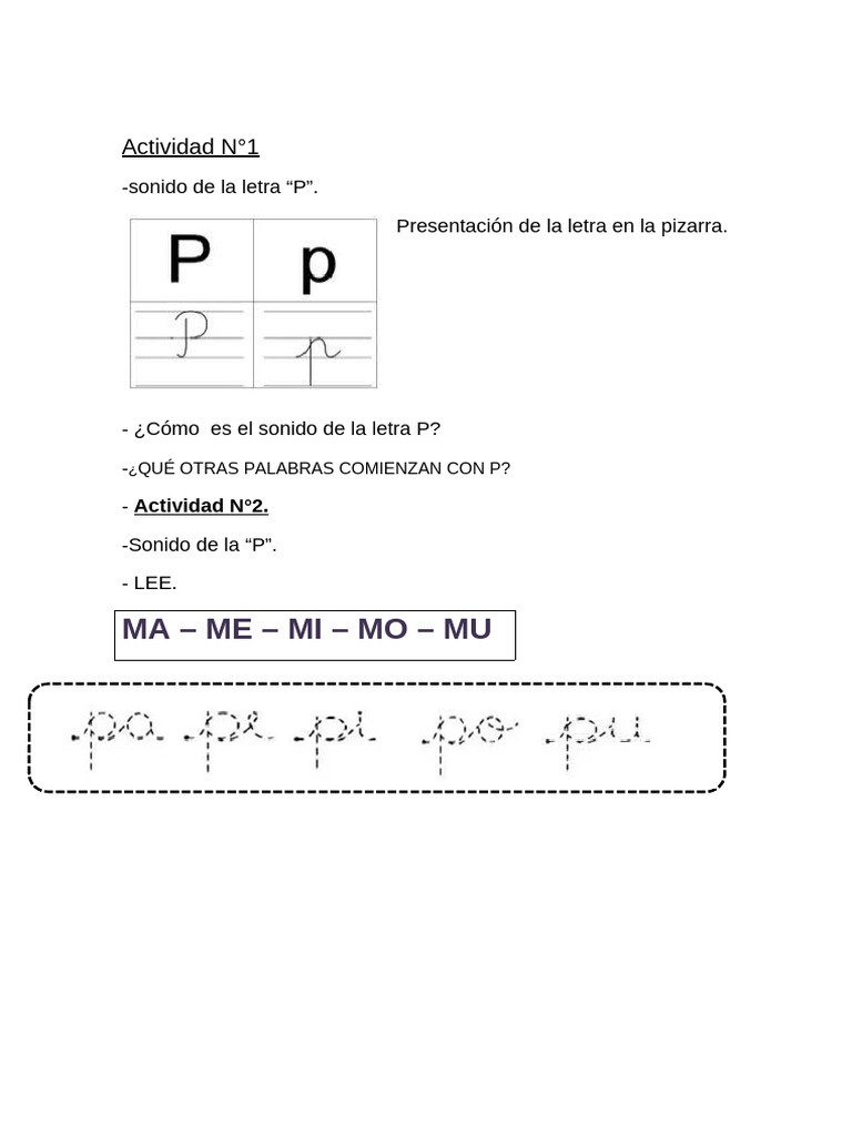 Actividades Interactivas con la Letra P | PDF