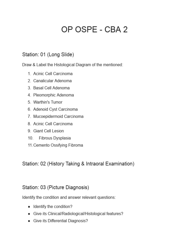 Op Ospe - Cba 2-1 | PDF