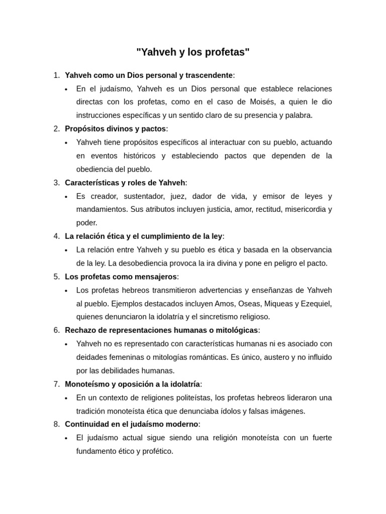 Yahveh y Los Profetas | PDF