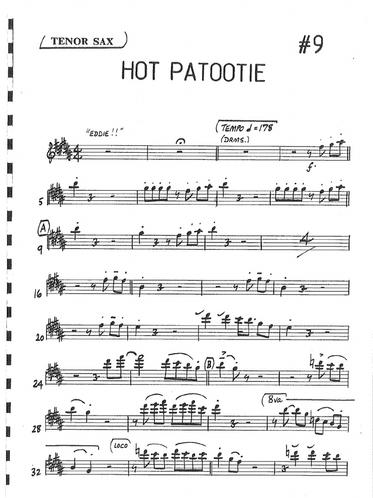 Tenor Sax Score - Hot Patootie | PDF