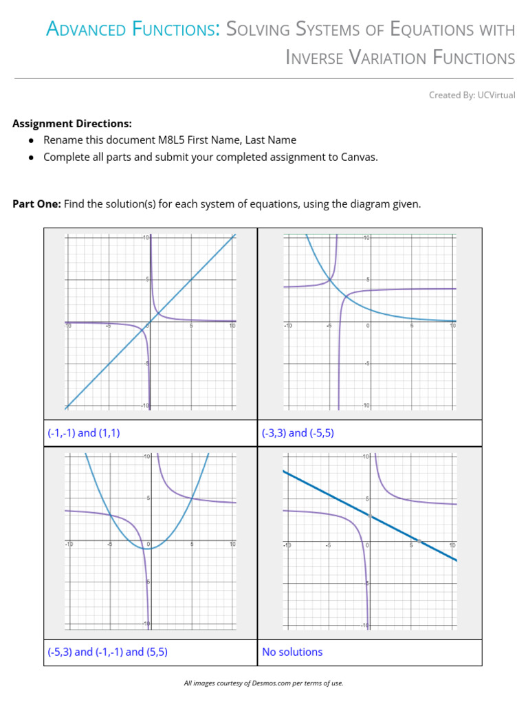 M8L5 Solving Systems With Inverse Variation | PDF