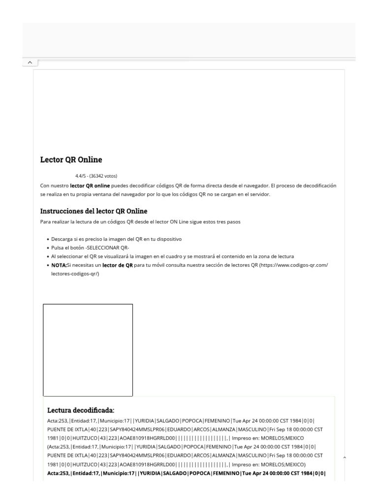 Lector de Código QR Online Gratis | PDF | Código QR | Internet