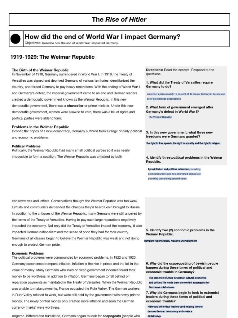 Kami Export - Nyles Boone - 028 Rise of Hitler | PDF | Weimar Republic ...