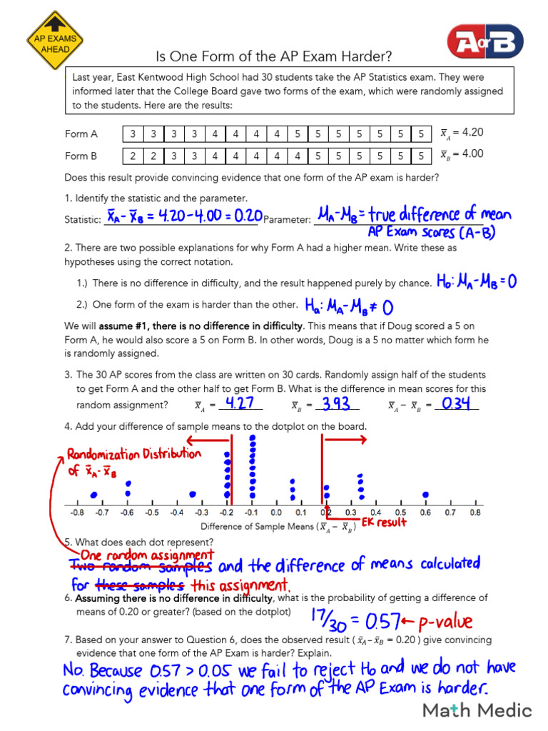 Lesson 11 3 Answer Key AP Stats Math Medic C980c548a5 | PDF