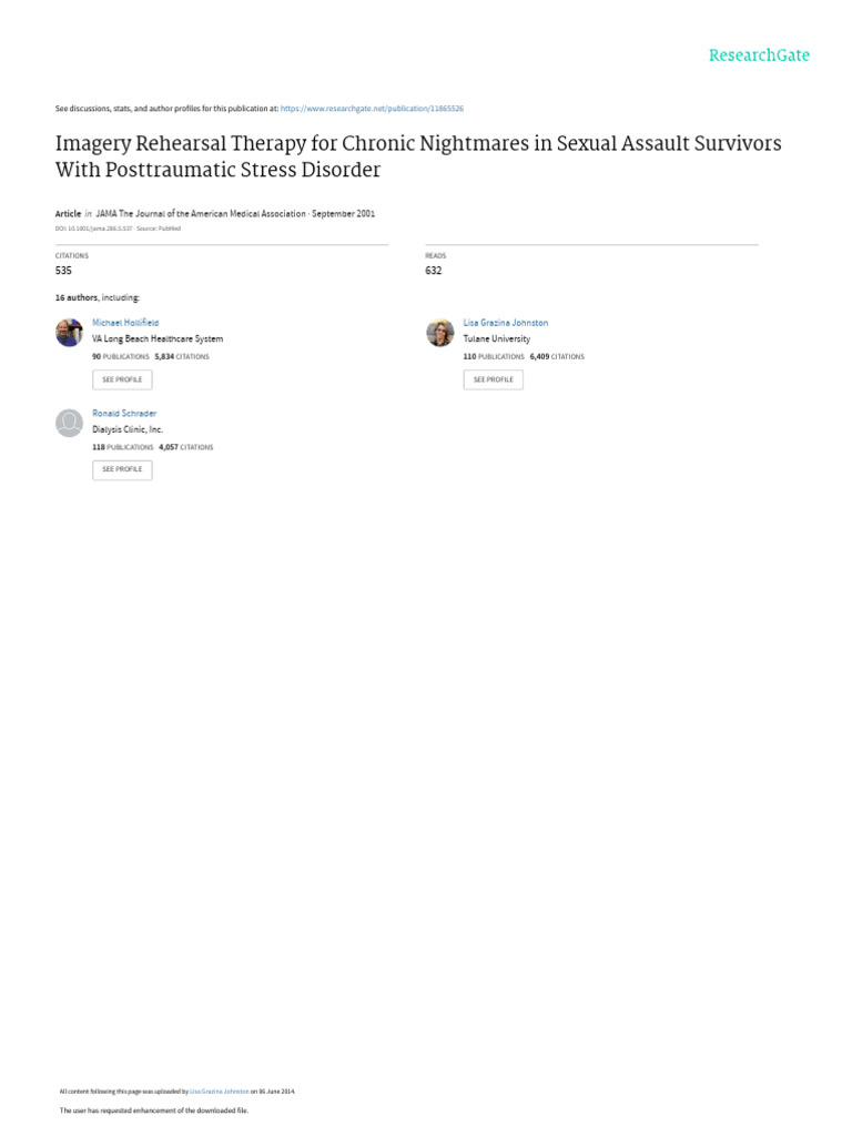 Imagery_Rehearsal_Therapy_for_Chronic_Nightmares_i | PDF | Nightmare ...