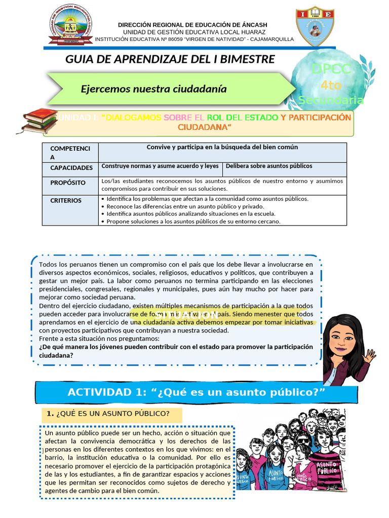 GUIA DE APRENDIZAJE DPCC 4º 2024 | PDF | Responsabilidad | Entorno natural
