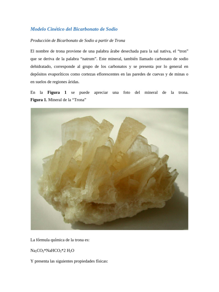 Modelo Cinético del Bicarbonato de Sodio | PDF | Bicarbonato de sodio ...