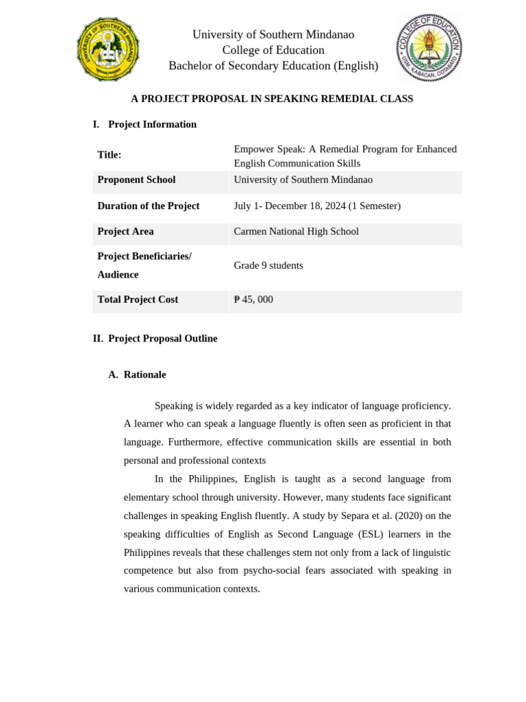 Empower Speak: Remedial English Program | PDF | Linguistics | Fluency
