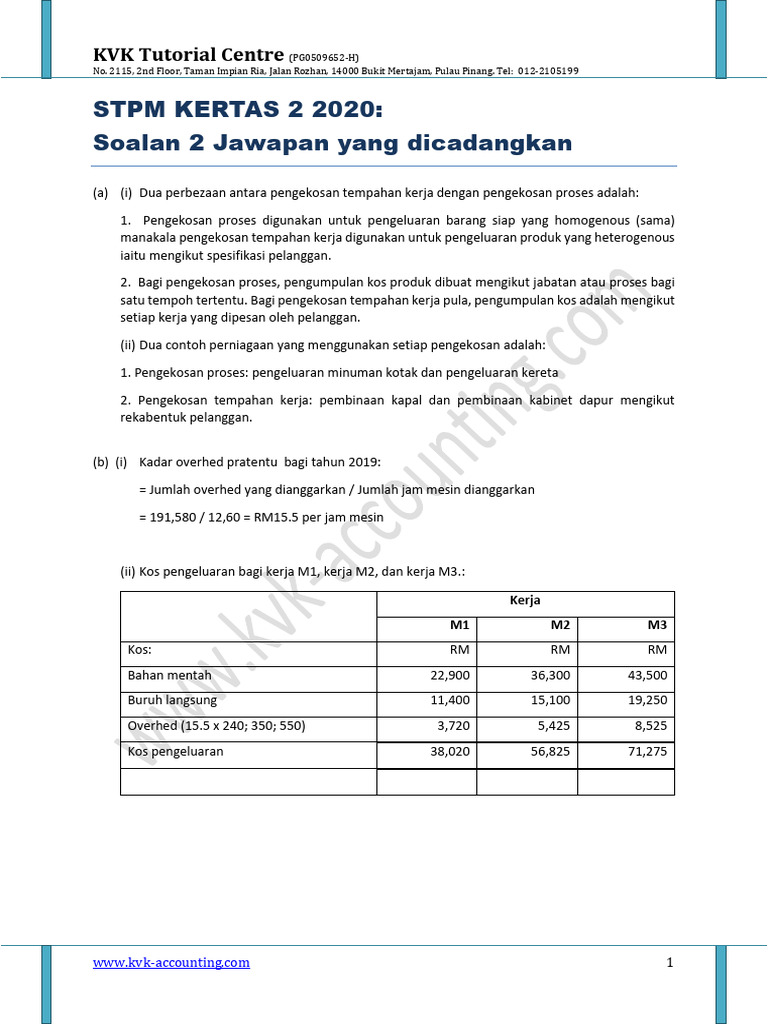 STPM K2 2020 S2 Jawapan | PDF