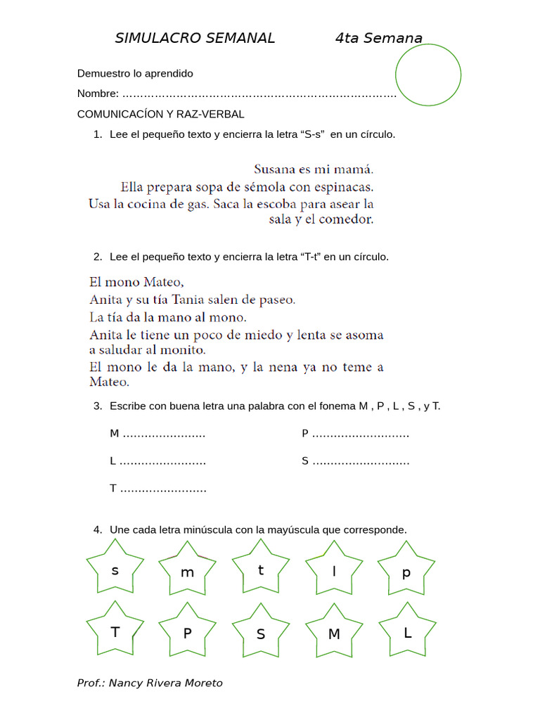 Evaluacion 4ta Semana 1 | PDF