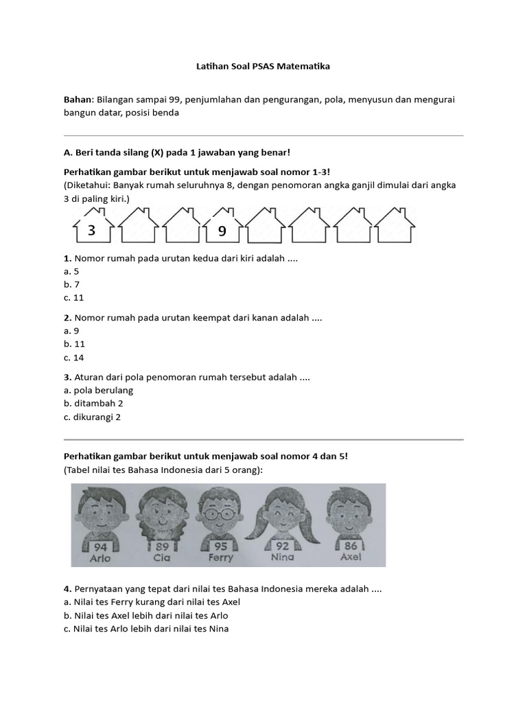 Latihan Soal PSAS Matematika | PDF
