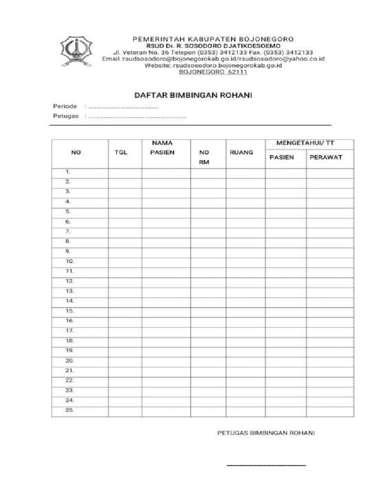 Form Rekap Bimroh | PDF