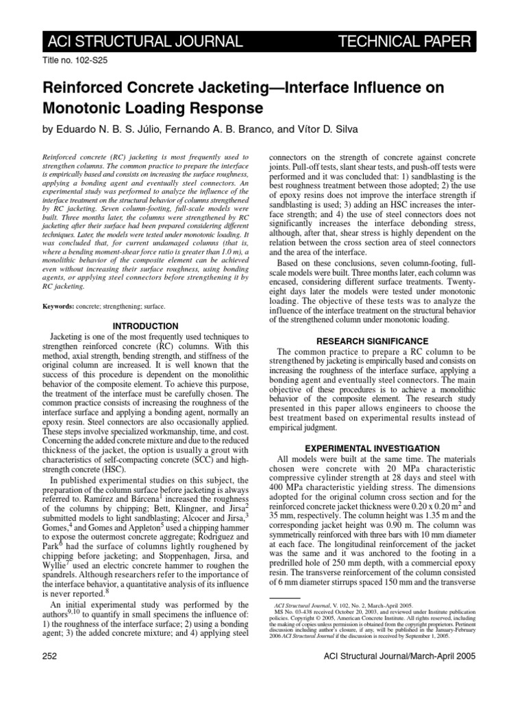 Jacketing of Column 122 | Strength Of Materials | Column