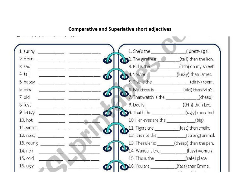 Comparative and Superlative Adjectives Guide | PDF