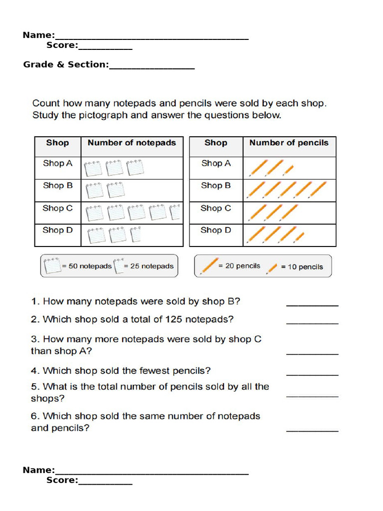 Pictograph Activity Sheet | PDF