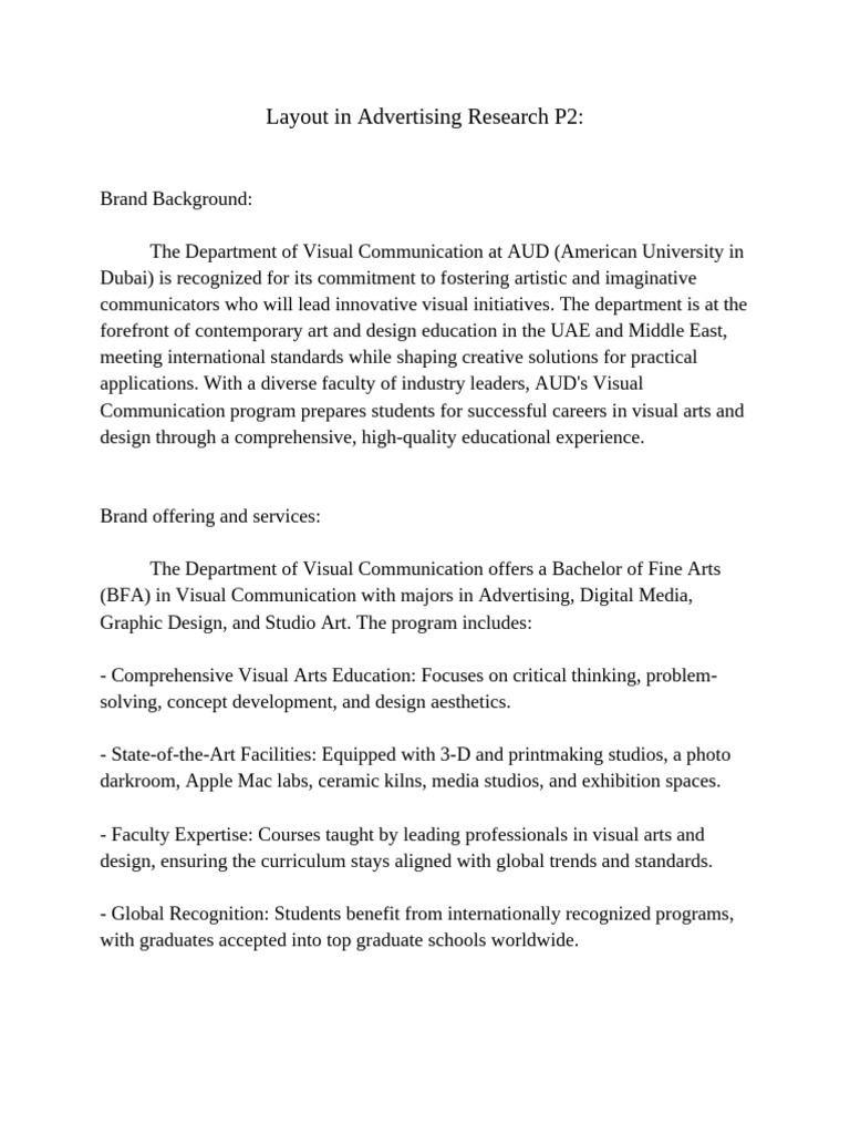 Visual Communication Program at AUD | PDF | The Arts | Brand