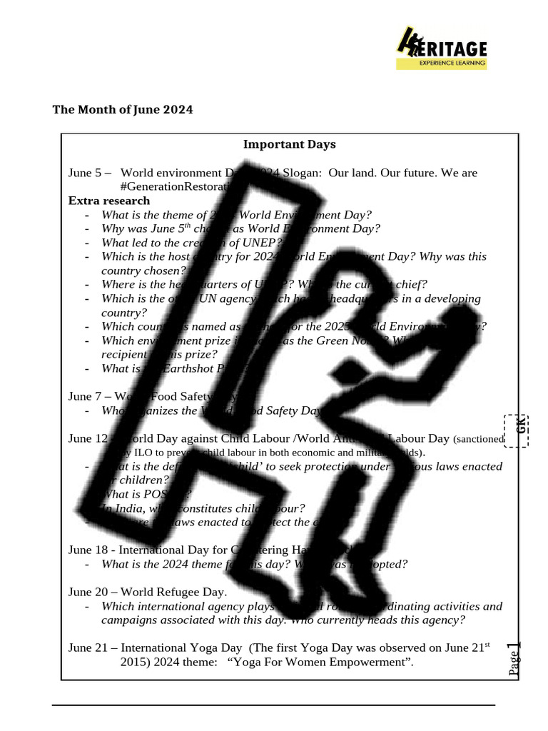 June 2024: Key Global and National Events | PDF | Cost Of Living | Unrwa