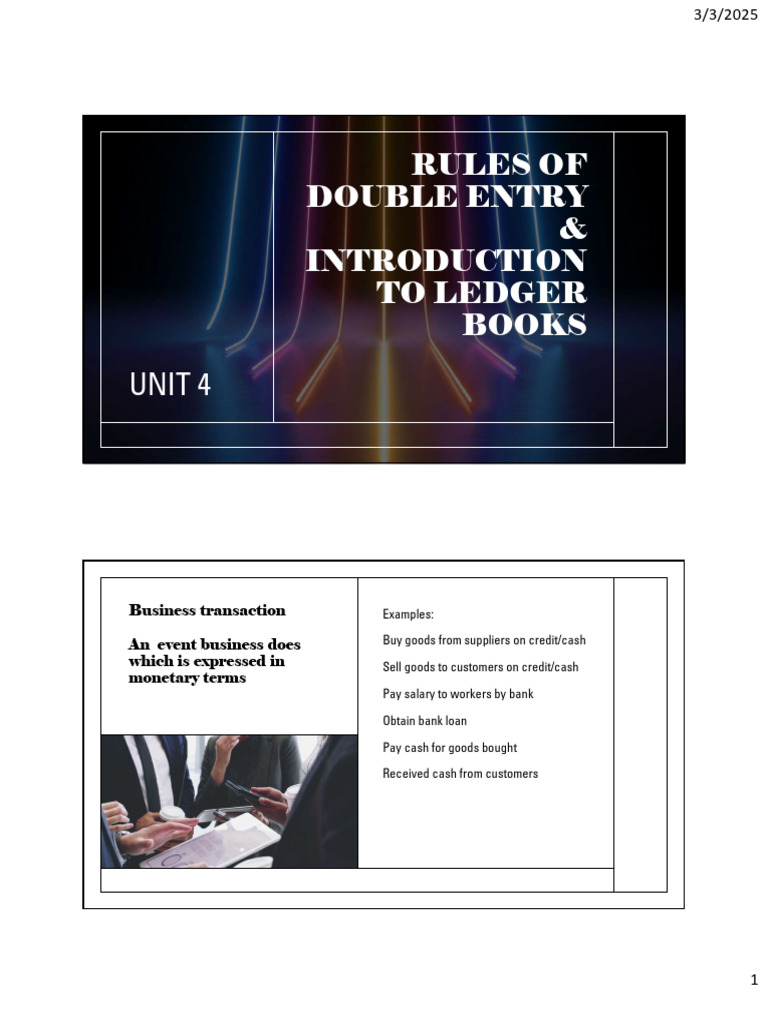 Unit_4__Sec_2__-_Double_entries___introduction_to_ledger_books_lecture_note (1) | PDF | Debits ...