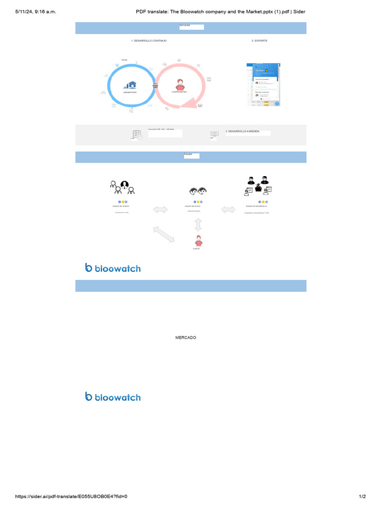 PDF Translate - The Bloowatch Company and The Market - PPTX (1) .PDF - Sider | PDF | Business ...
