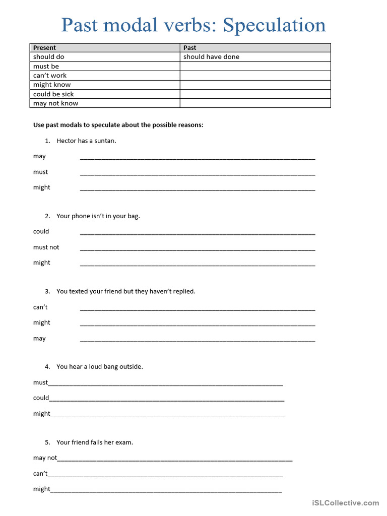 Modal Verbs in The Past | PDF