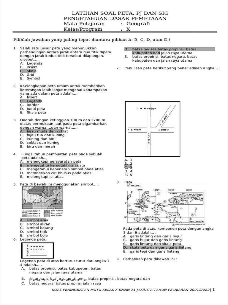 PDF Latihan Soal Peta - Compress | PDF