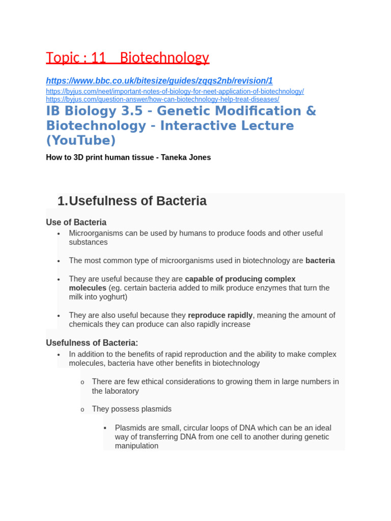Biotechnology All Topics | PDF | Genetic Engineering | Bacteria