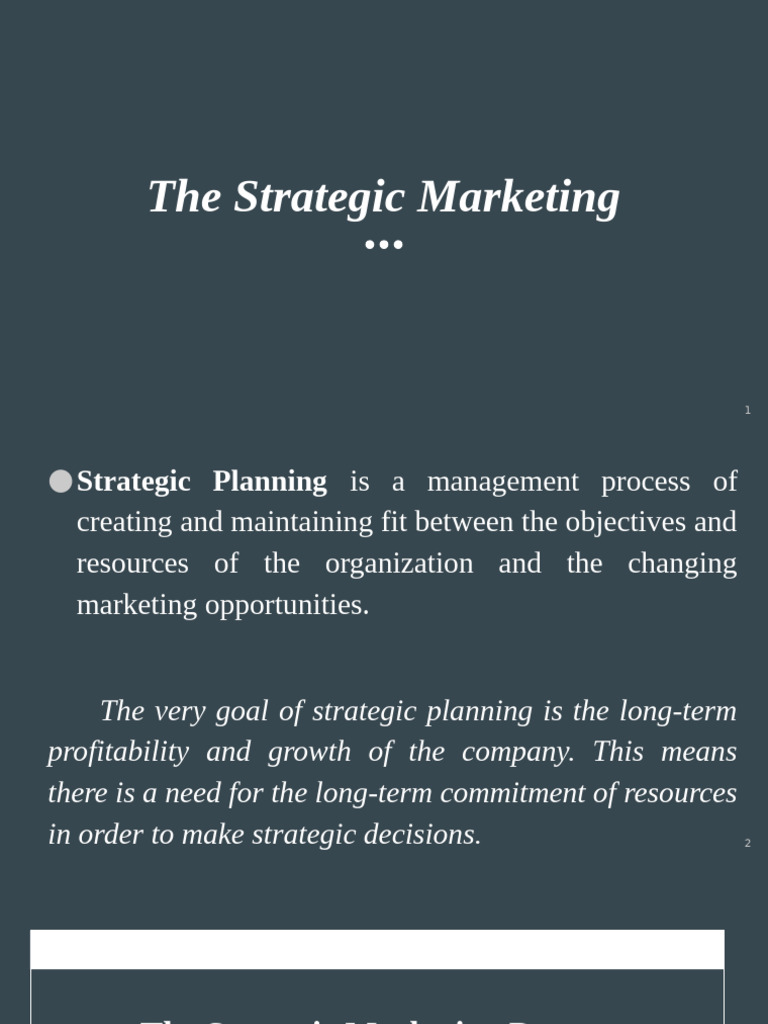 Strategic Marketing Planning Process | PDF | Marketing | Marketing Strategy