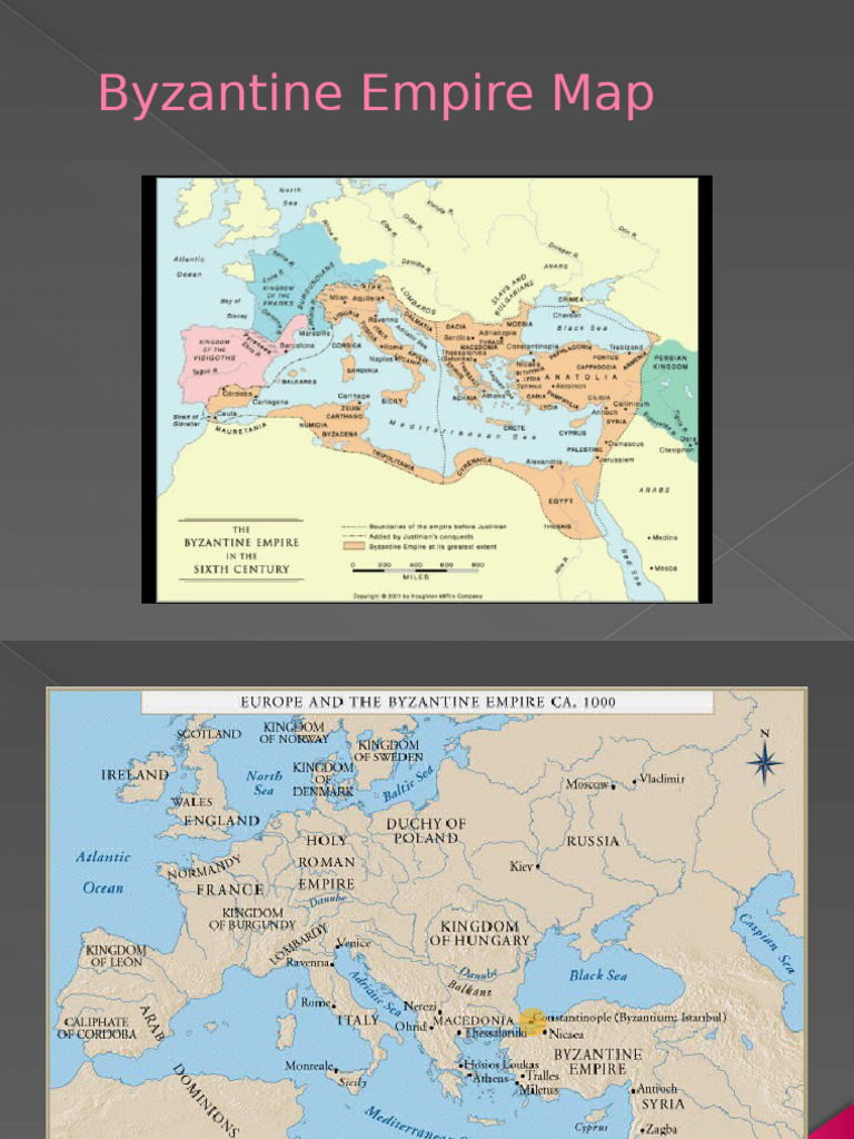 Byzantine Empire Map and Key Events | PDF | Mosaic | Byzantine Empire