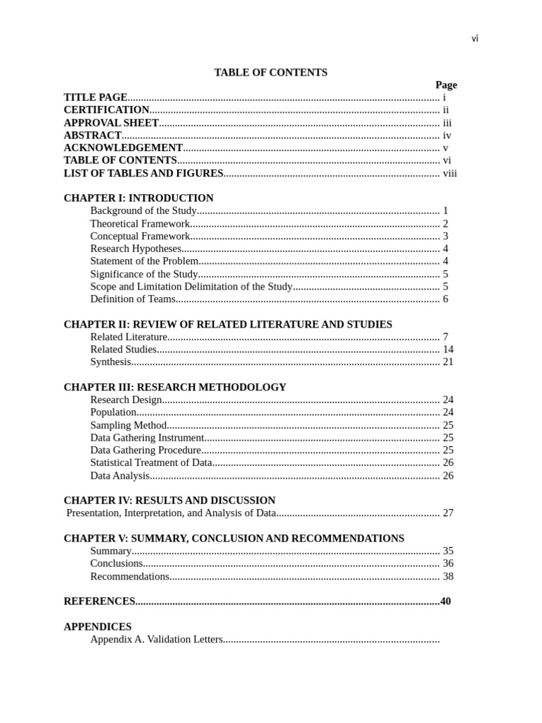 TABLE OF CONTENTS AND FIGURES TEMPLATE | PDF | Data | Methodology