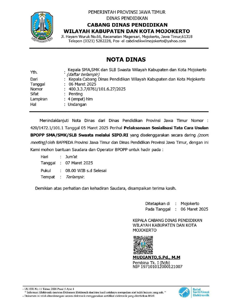 UNDANGAN SOSIALISASI HIBAH BPOPP SIPD RI 2026-Sign | PDF