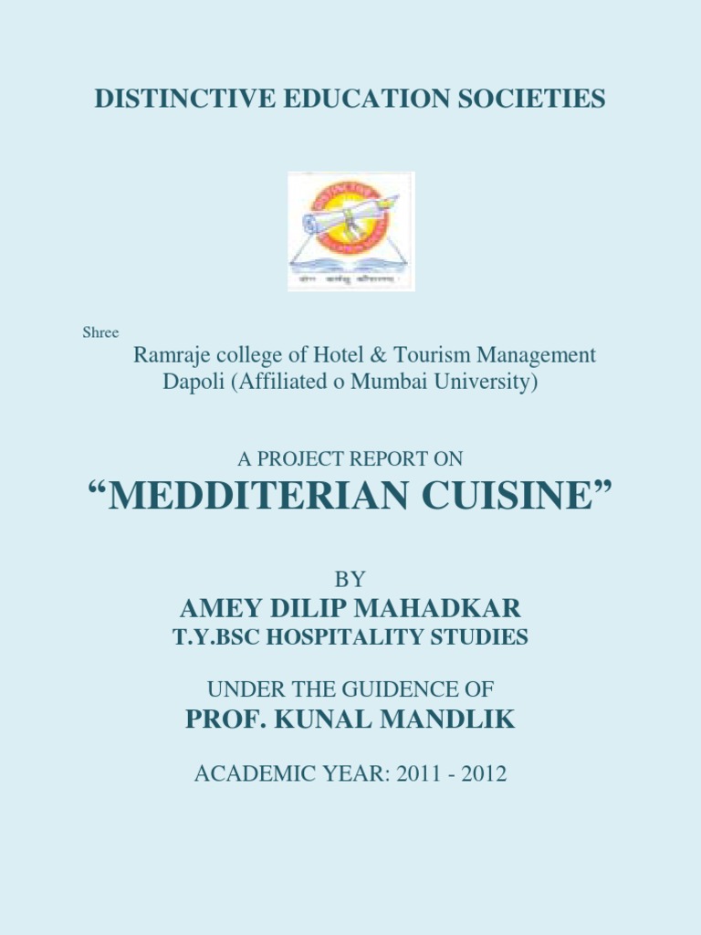 "Medditerian Cuisine": Distinctive Education Societies | PDF | Career ...