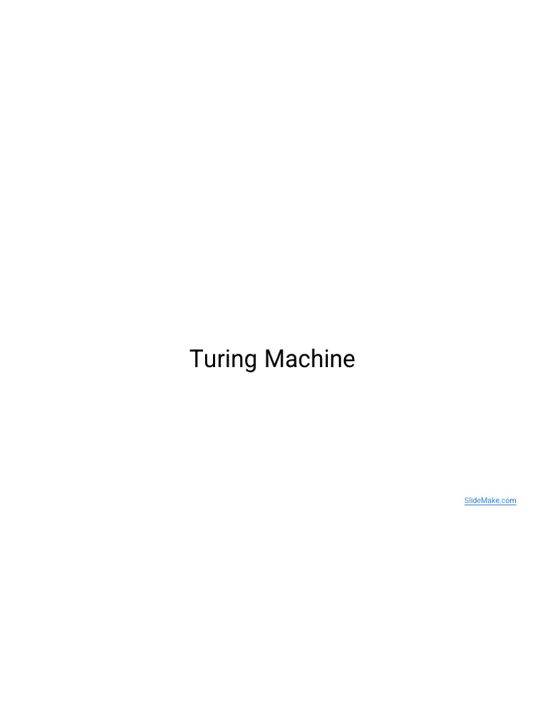 Turing Machine | PDF | Computability Theory | Theoretical Computer Science