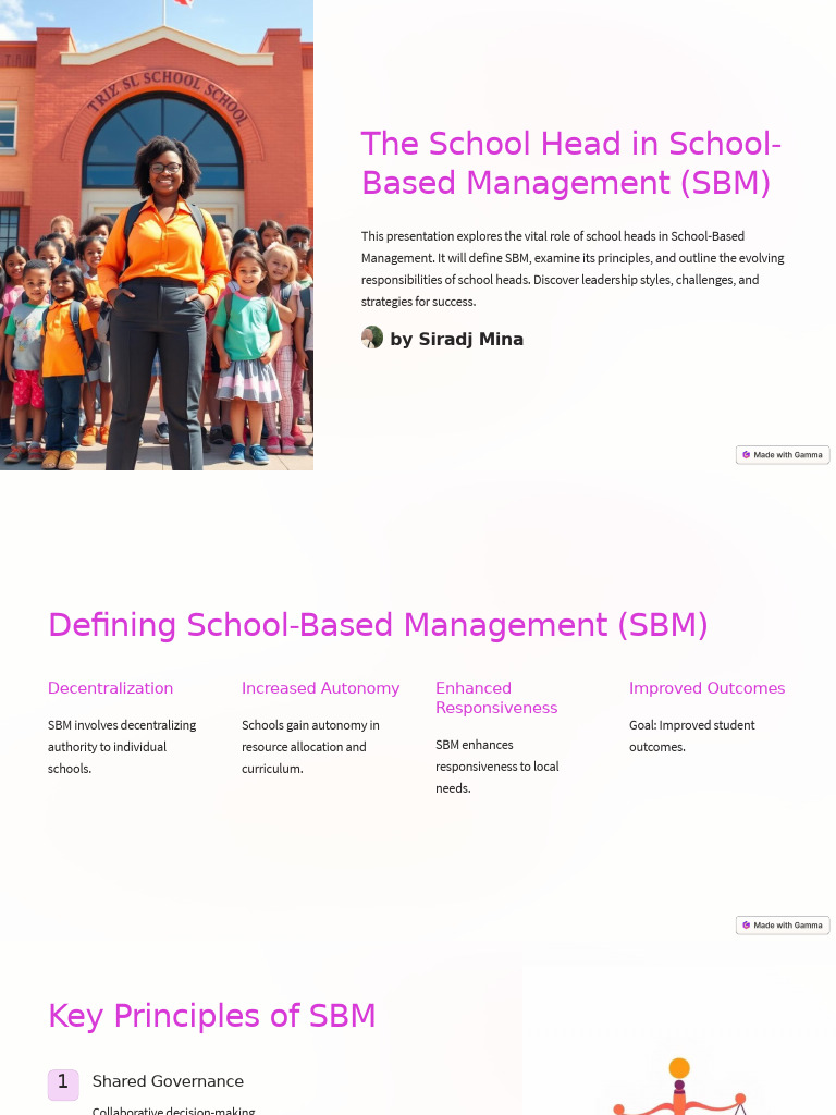 The-School-Head-in-School-Based-Management-SBM | PDF | Collaboration | Leadership