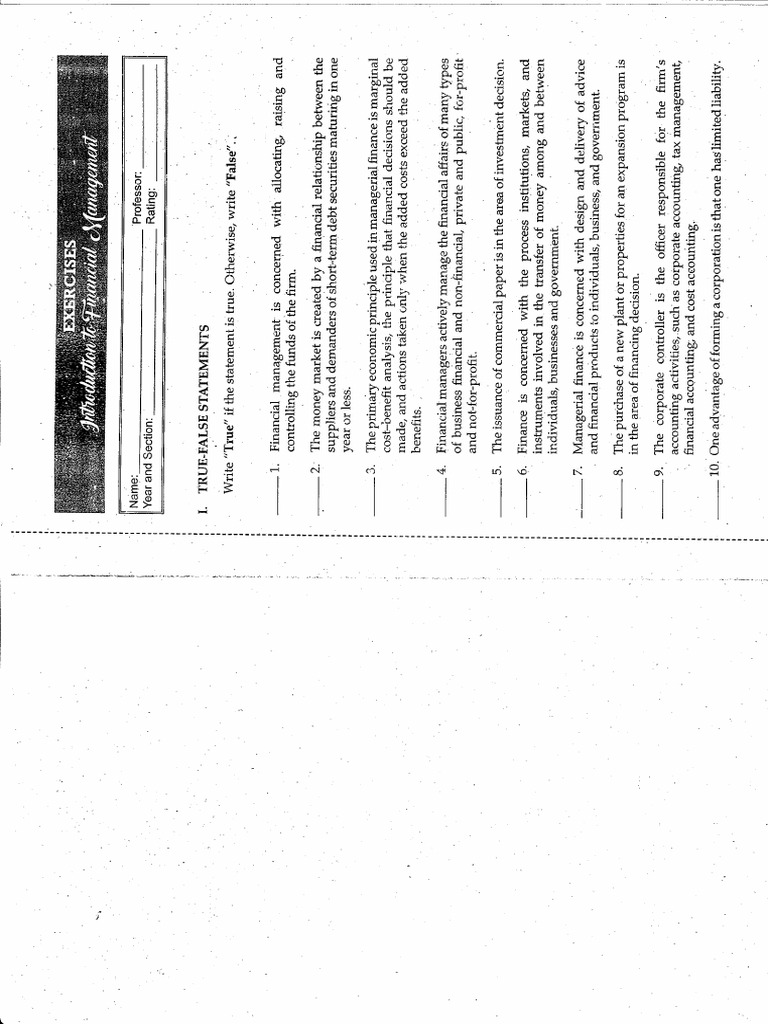 Assignment Finman Lesson 1 Intro To Fin Management | PDF