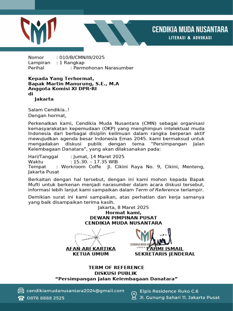 Surat audiensi Wamen LH | PDF