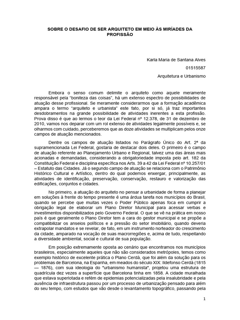 Sobre o Desafio de Ser Arquiteto em Meio Às Miríades Da Profissão | PDF ...