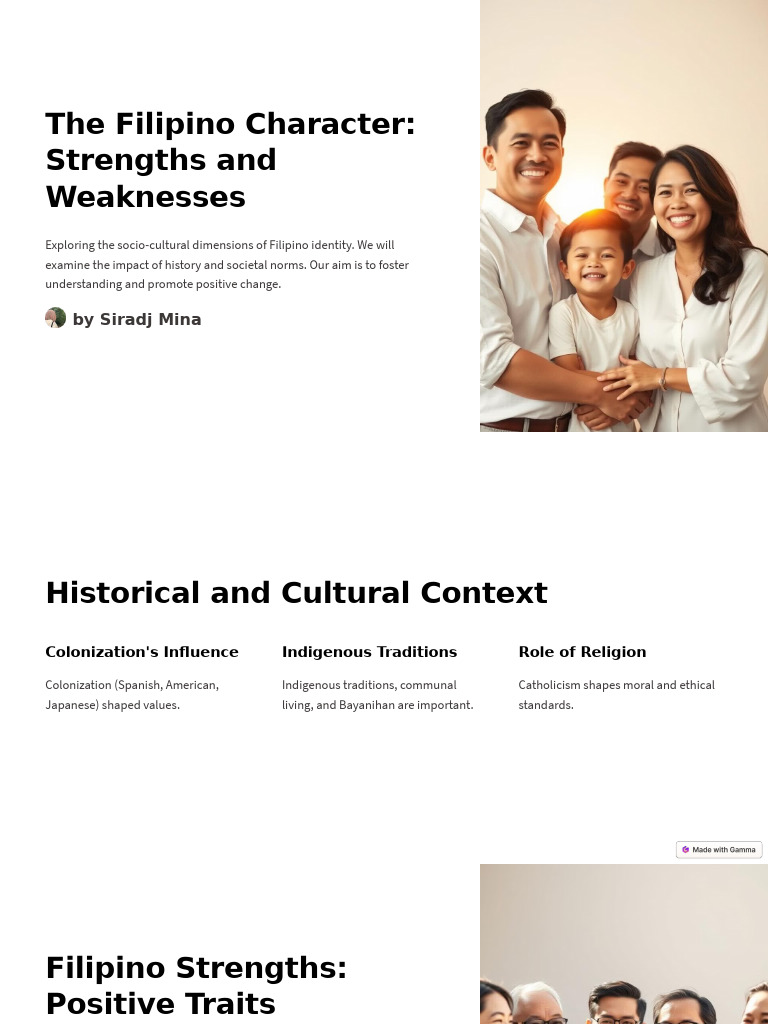 The Filipino Character Strengths and Weaknesses | PDF | Psychological ...