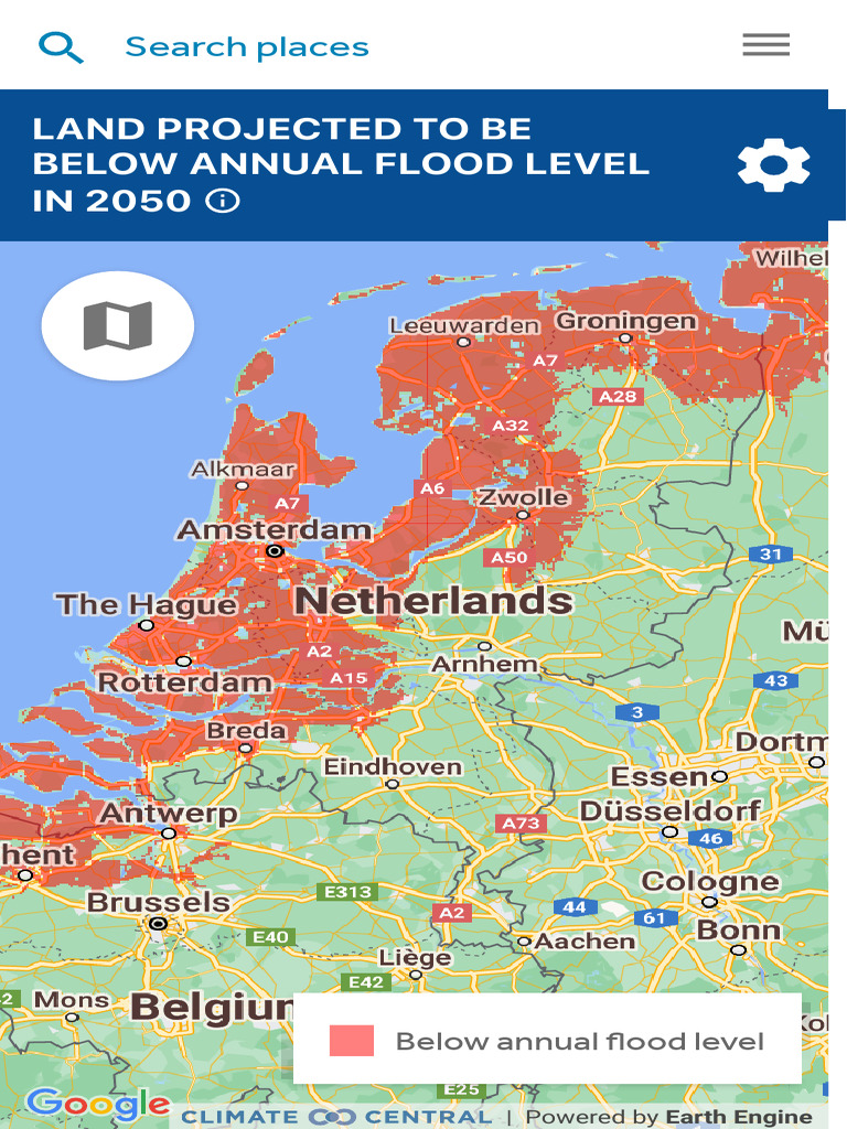 Climate Central Land Projected To Be Below Annual Flood Level in 2050 | PDF